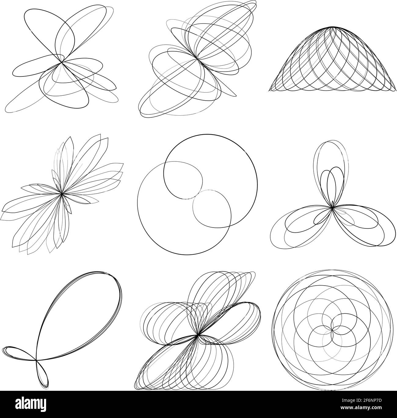 Abstract geometric lineart, lines design element. Outline mandala ...