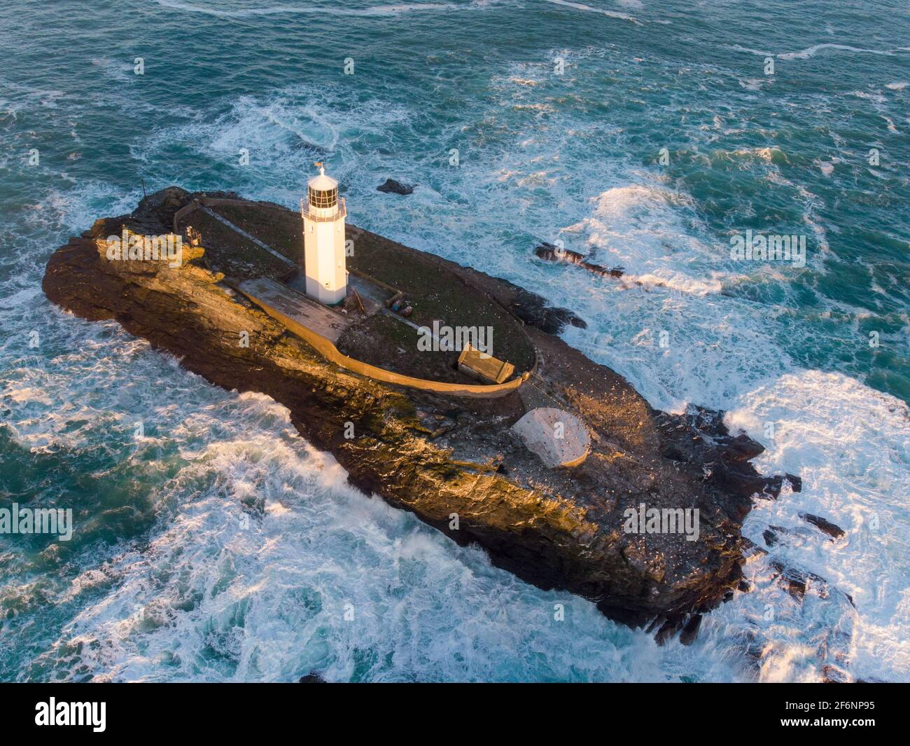 Godrevy lighthouse at sunset near gwithian cornwall england uk Stock ...