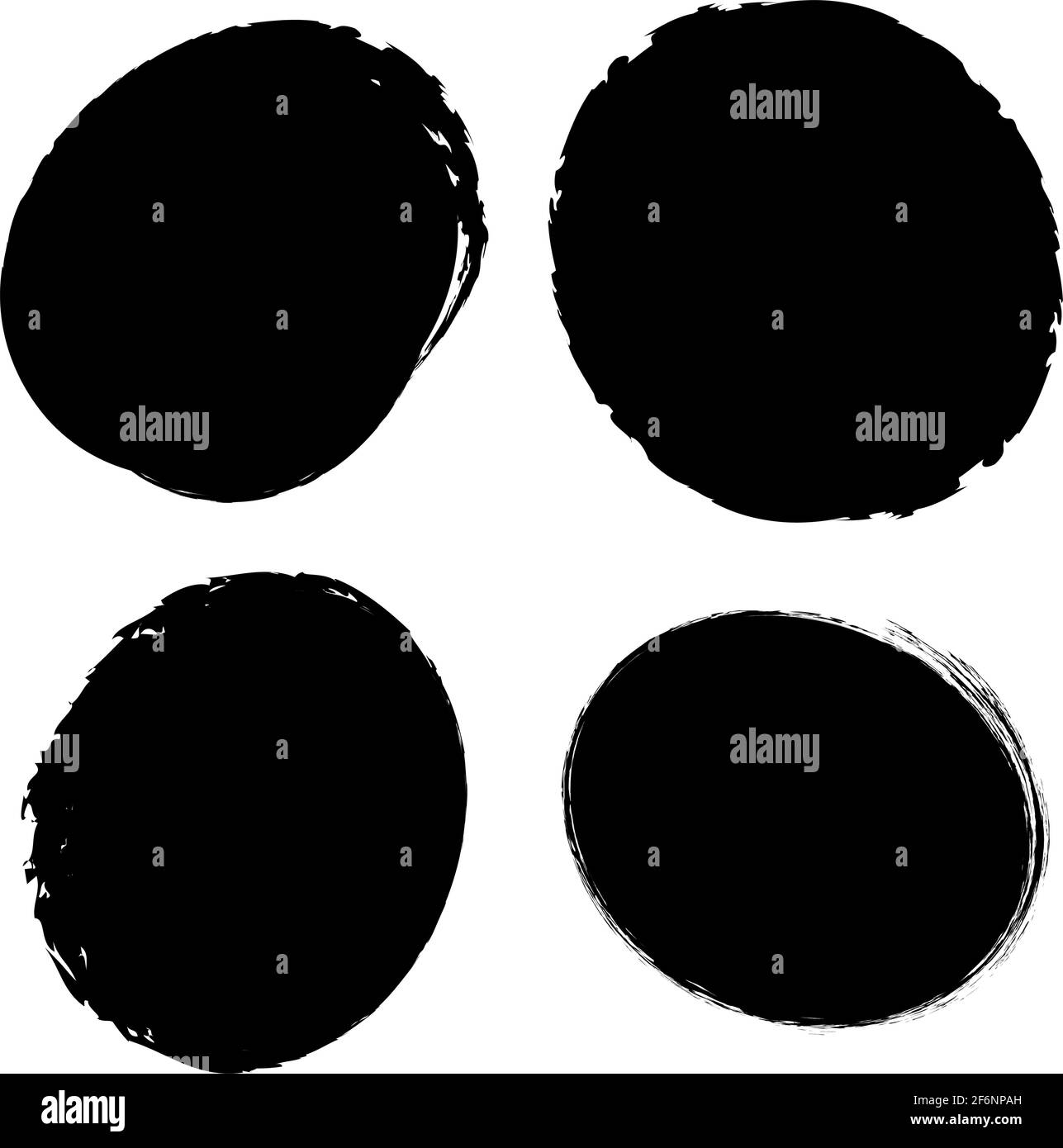 Grungy, grunge textured circle, oval. Inkspot, blob, blot and splatter ...