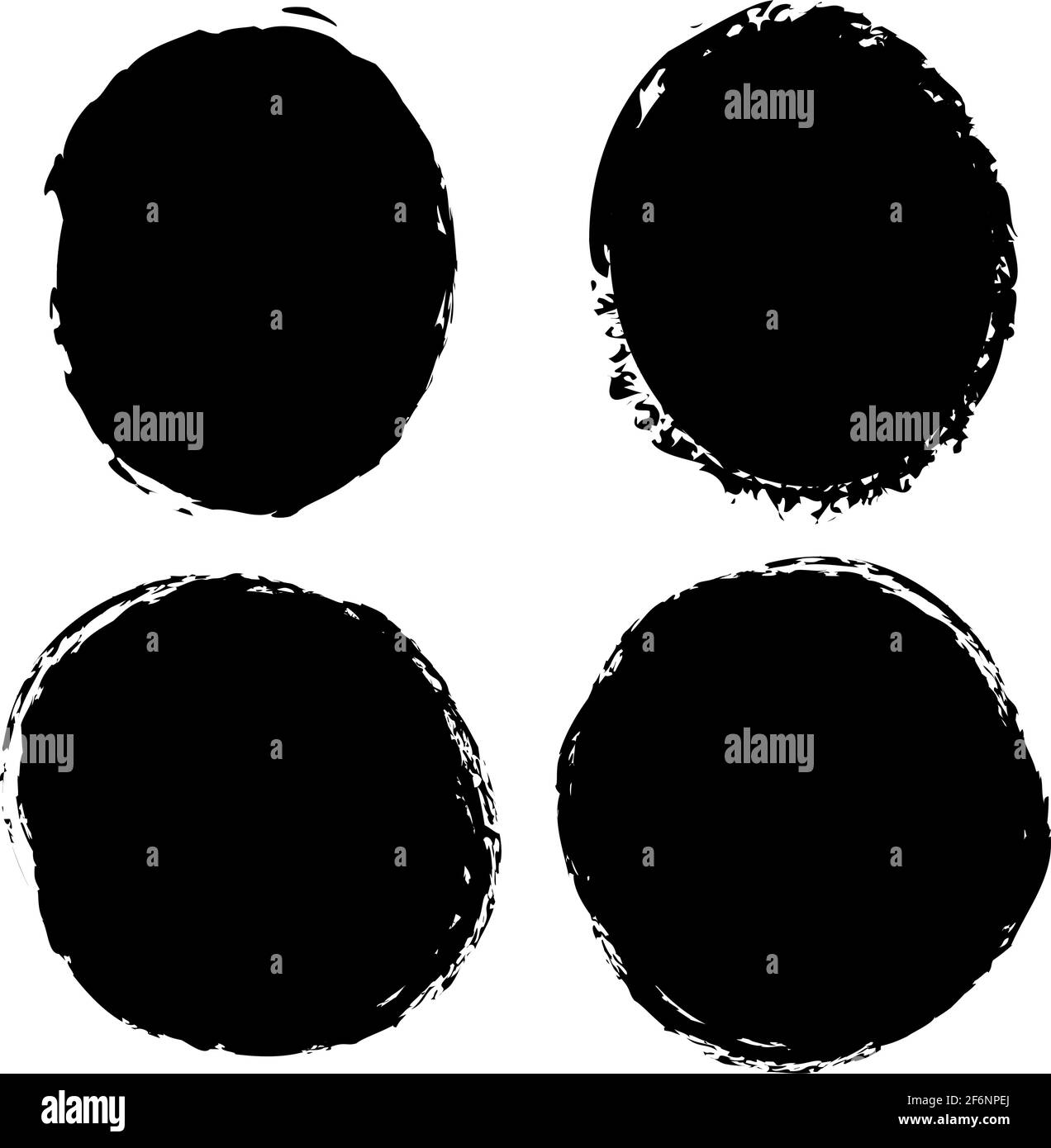 Grungy, grunge textured circle, oval. Inkspot, blob, blot and splatter ...