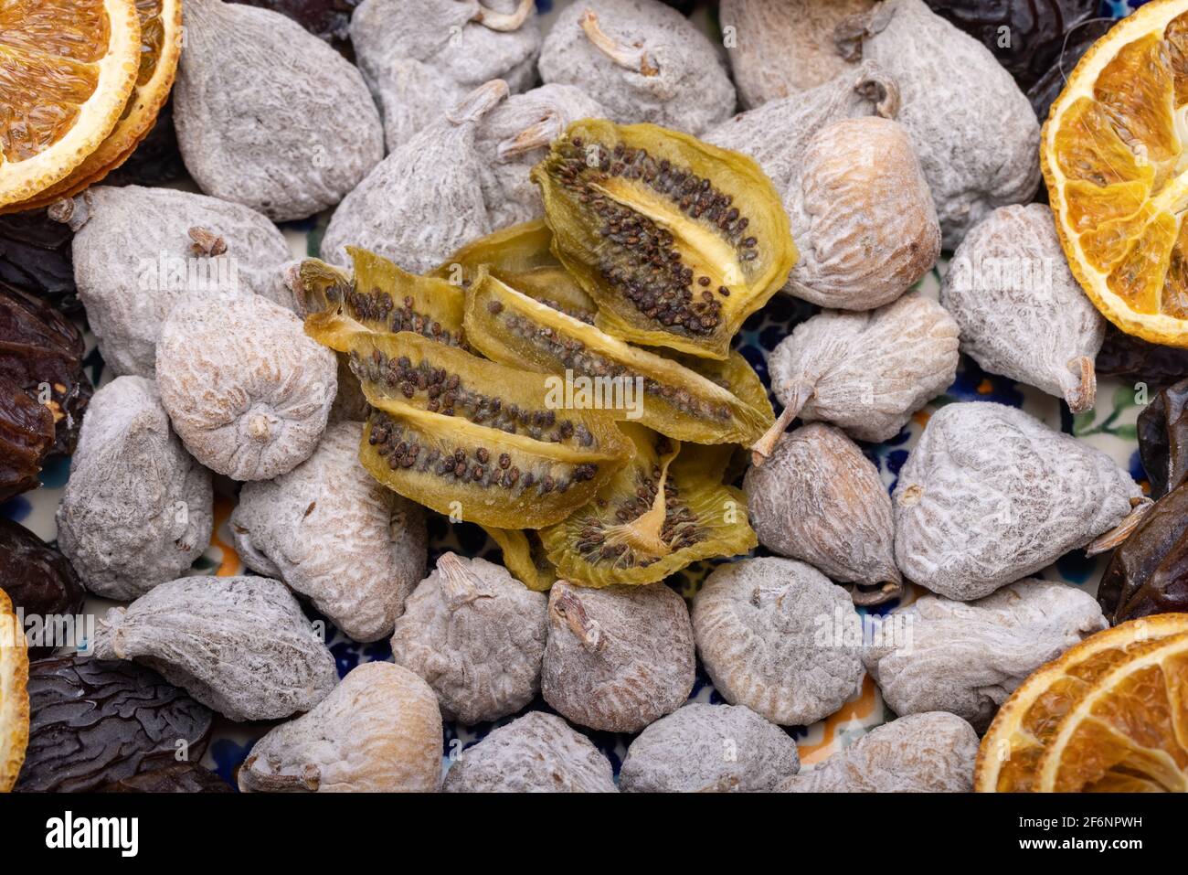 Set of dried tropical fruits. A healthy and nutritious snack and an ...