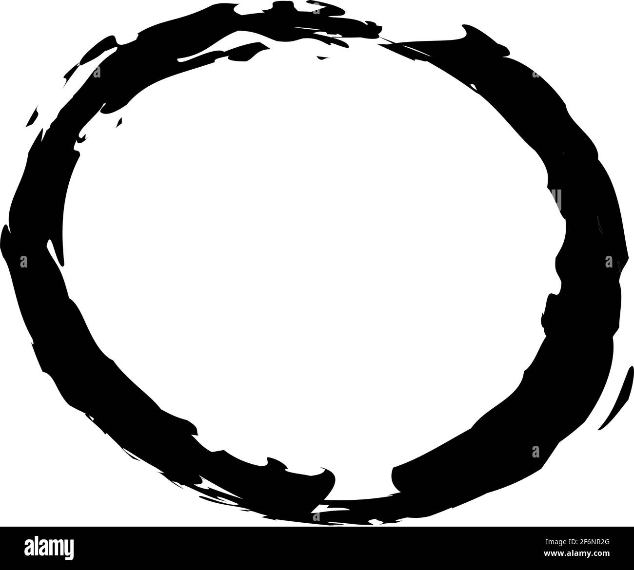 Black and white grungy, grunge circle contour. Abstract textured oval ...