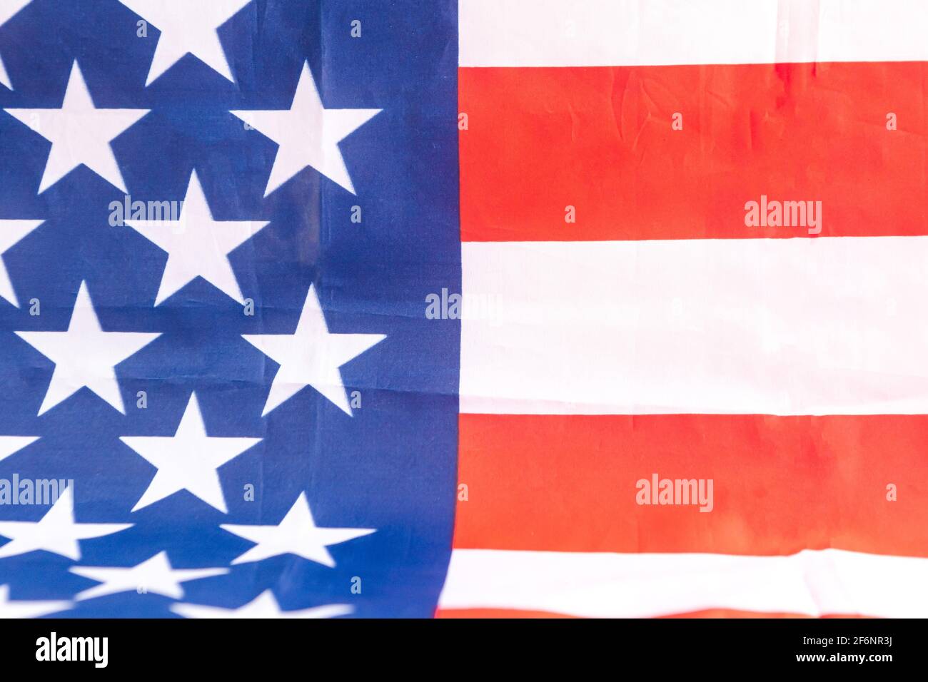 United States of America, American Flag on Fabric texture Stock Photo ...