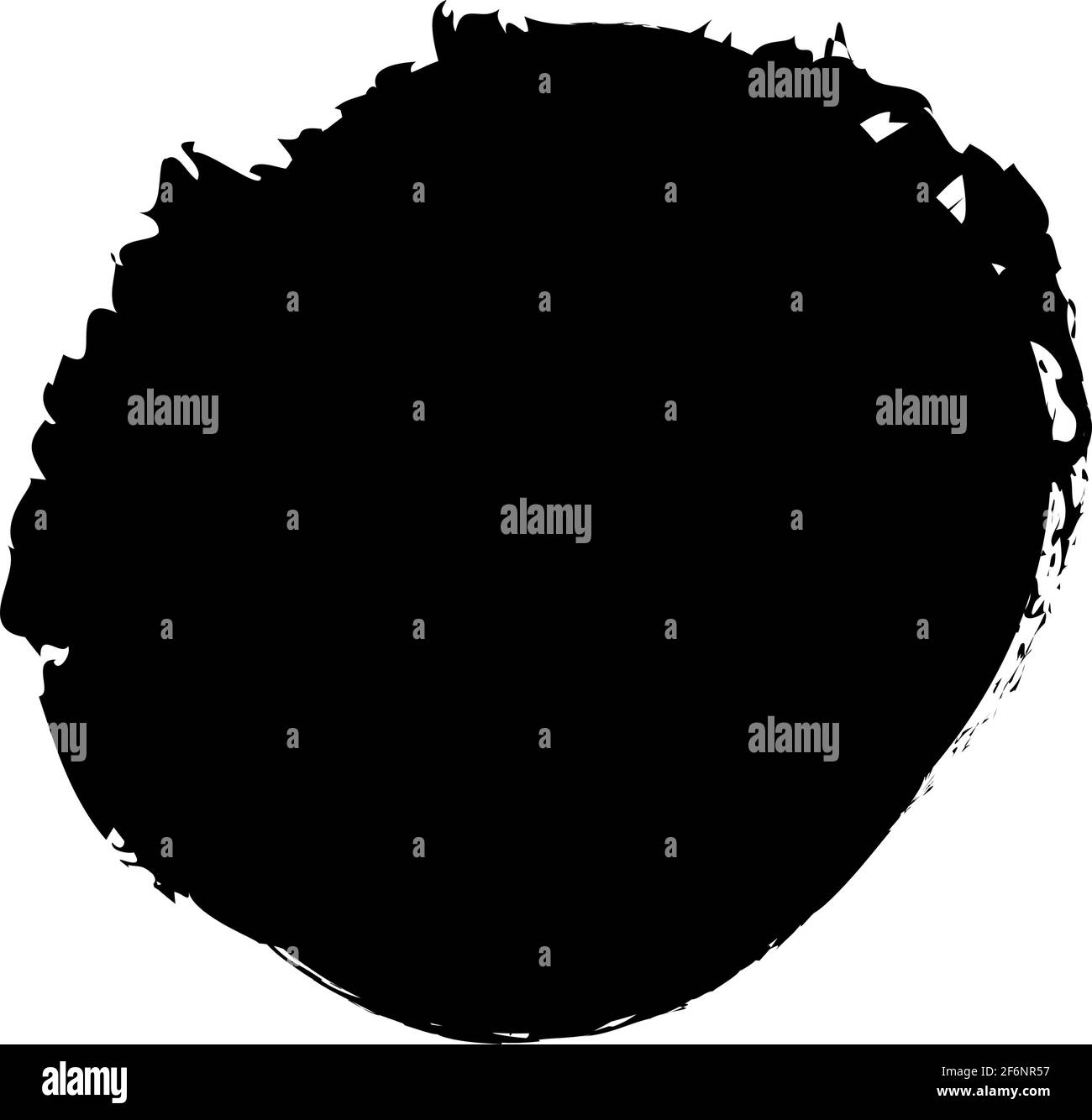 Grungy, grunge textured circle, oval. Inkspot, blob, blot and splatter ...