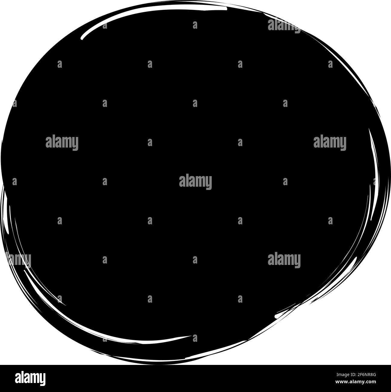 Grungy, grunge textured circle, oval. Inkspot, blob, blot and splatter ...