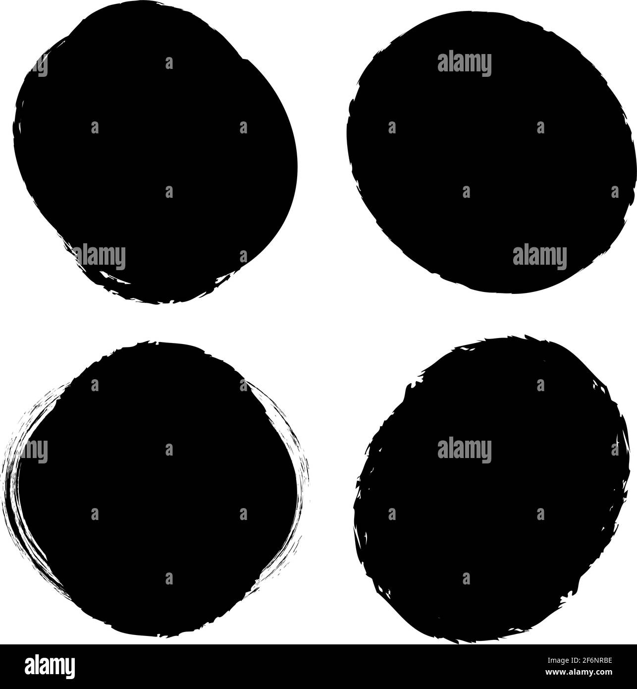 Grungy, grunge textured circle, oval. Inkspot, blob, blot and splatter ...