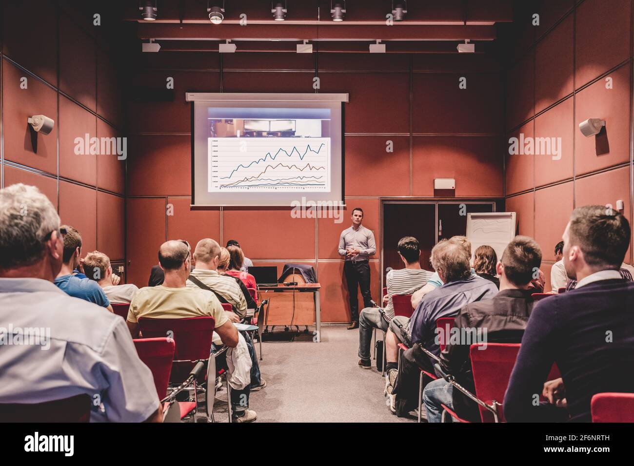 Business speaker giving talk at business conference event Stock Photo ...