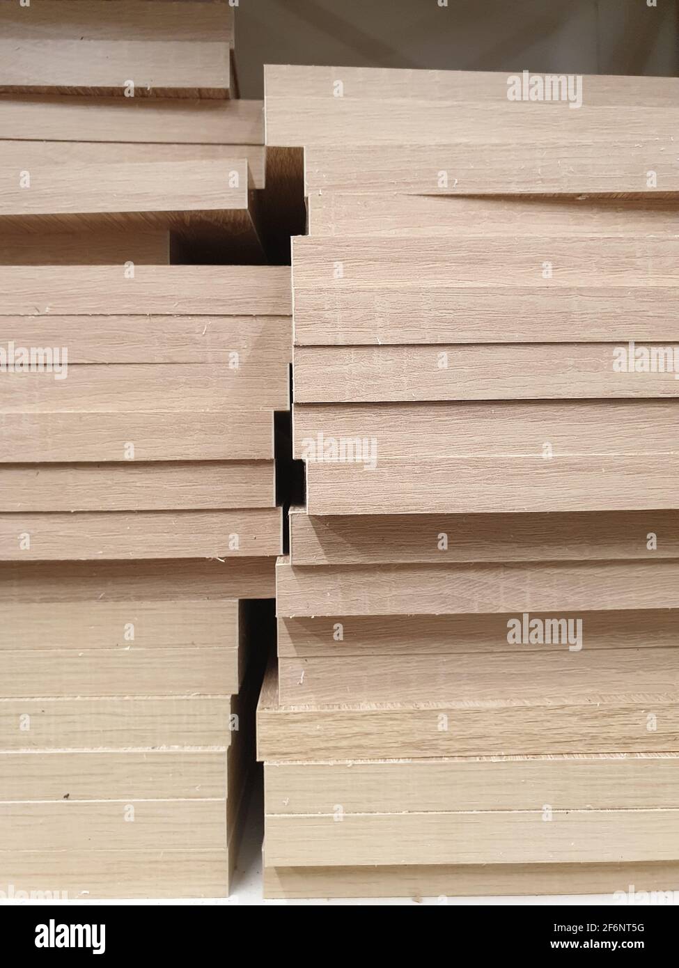 sheets of furniture laminated chipboard in a construction store Stock ...
