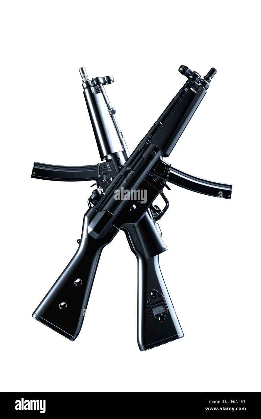Assault rifle isolated on white background 3d illustration Stock Photo ...