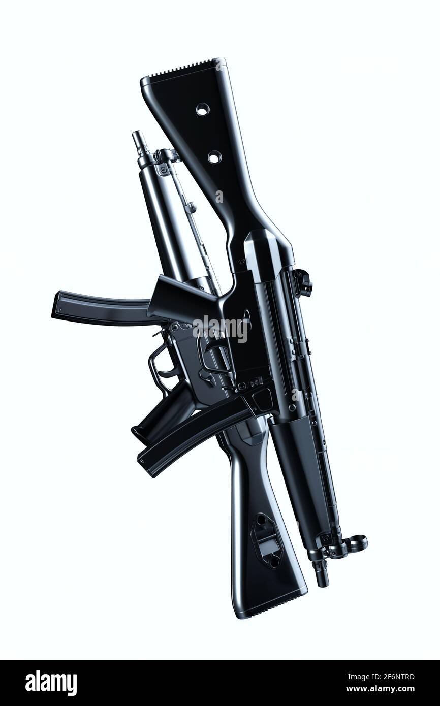 Assault rifle isolated on white background 3d illustration Stock Photo ...