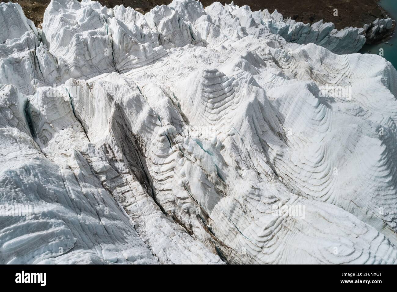 Aerial photography of Tibet Quden Nyima glacier landscape Stock Photo ...