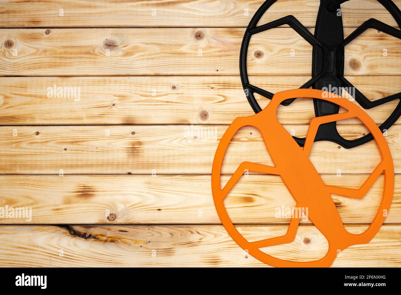 Search coil of the metal detector top view Stock Photo - Alamy