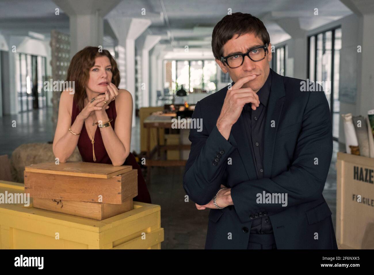 JAKE GYLLENHAAL and RENE RUSSO in VELVET BUZZSAW (2019), directed by ...