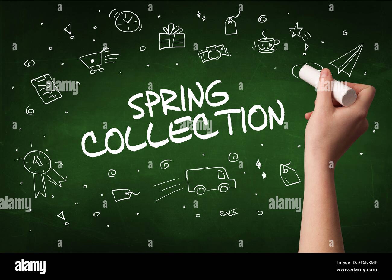 Hand drawing online shopping concept Stock Photo - Alamy
