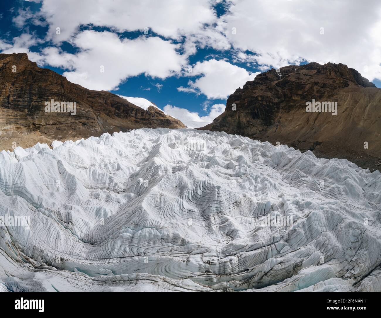 Aerial photography of Tibet Quden Nyima glacier landscape Stock Photo ...
