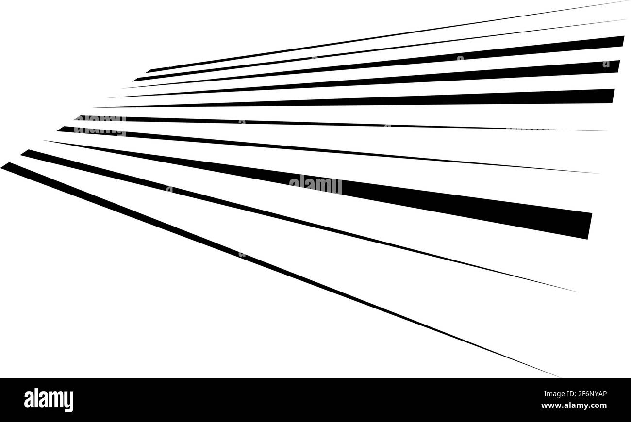 Dynamic 3D lines in perspective. Vanishing, diminishing lines, stripes ...