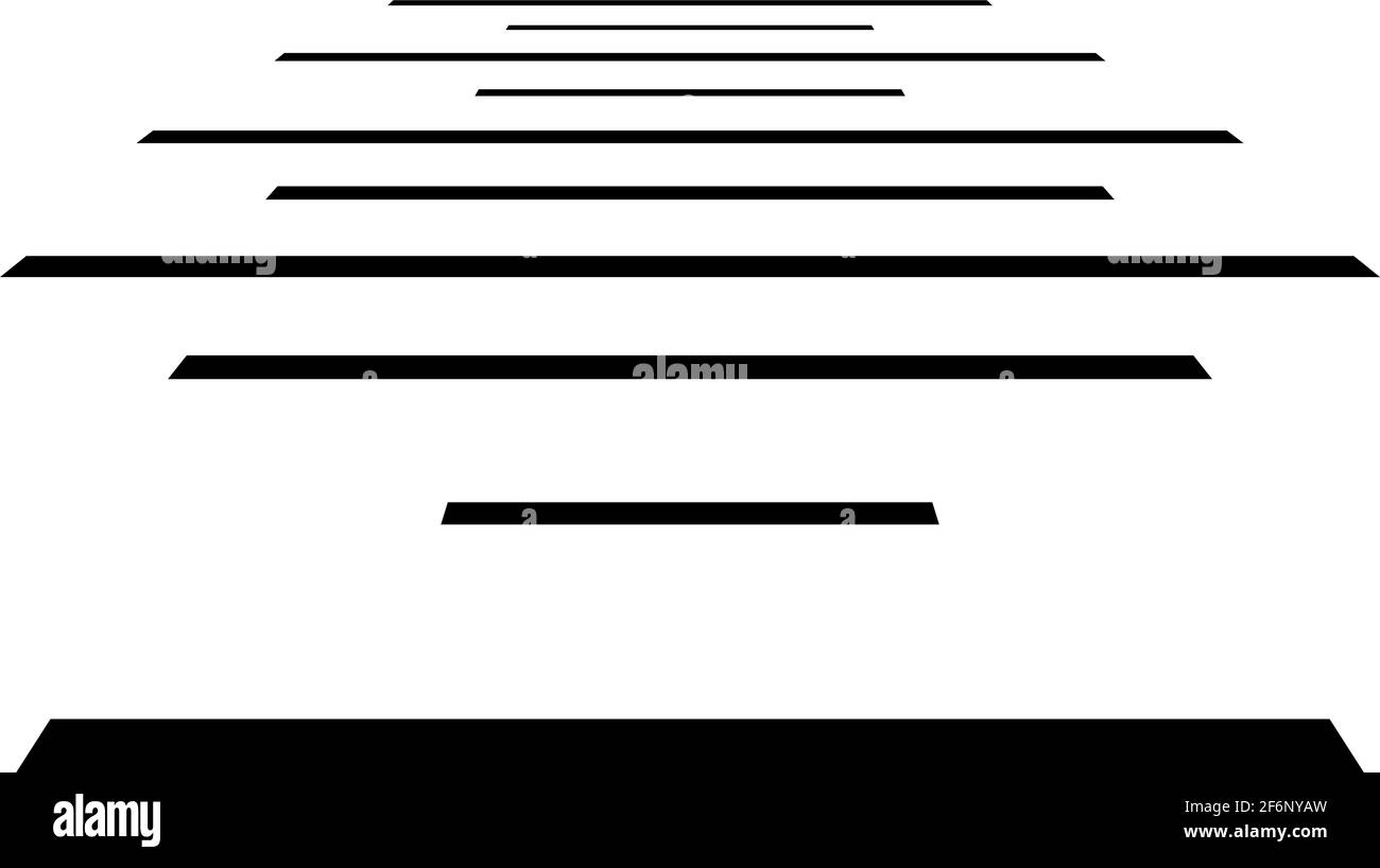 Dynamic 3D lines in perspective. Vanishing, diminishing lines, stripes ...