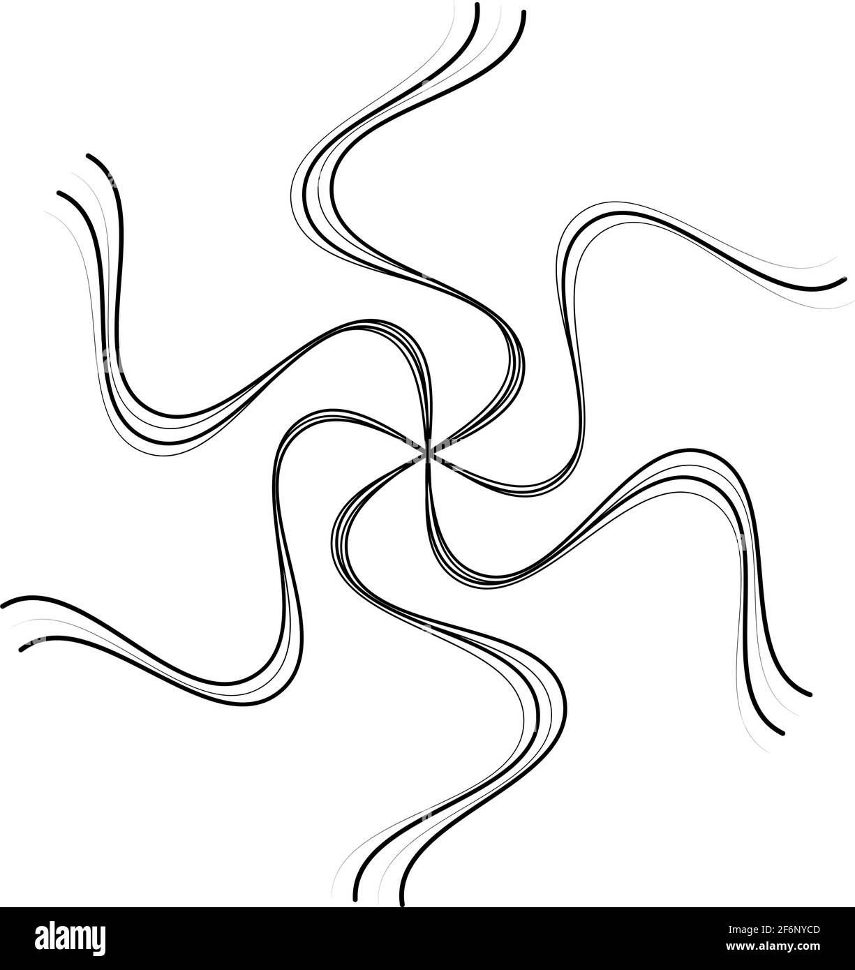 Radial, radiating abstract motiff, icon, mandala element. Distorted ...