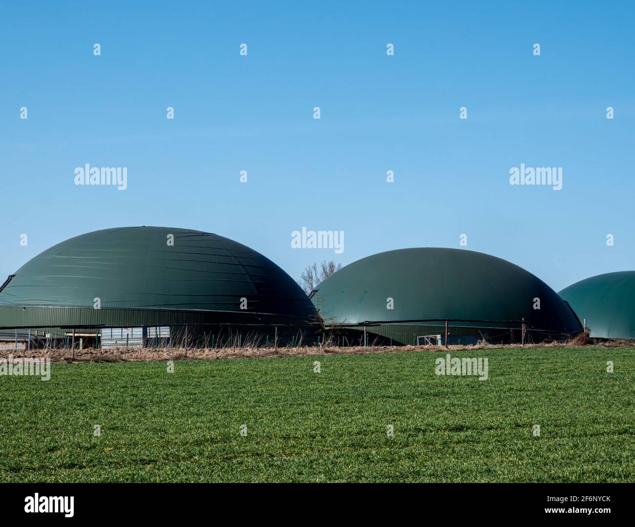 Biogas plant in Germany with blue sky Stock Photo - Alamy