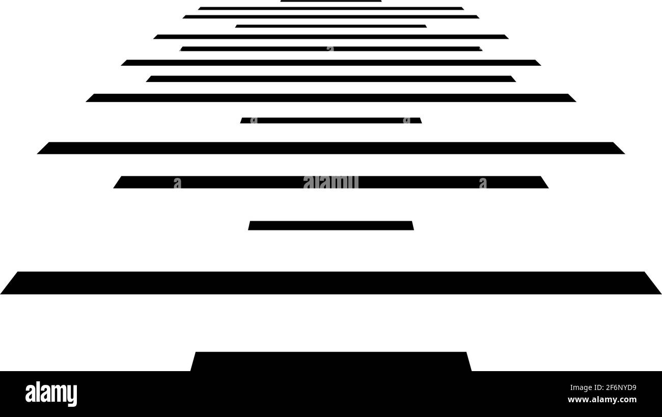 Dynamic 3D lines in perspective. Vanishing, diminishing lines, stripes ...