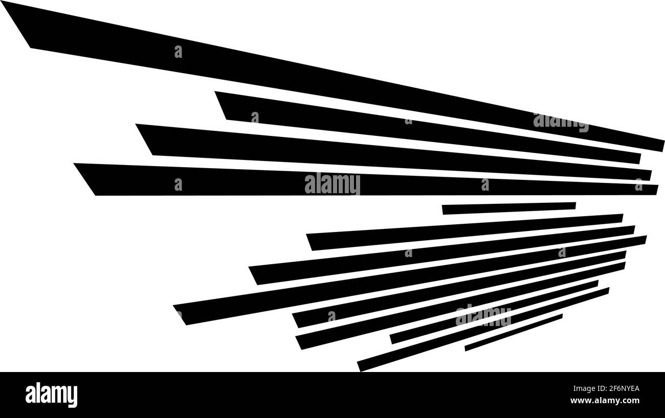 Dynamic 3D lines in perspective. Vanishing, diminishing lines, stripes ...