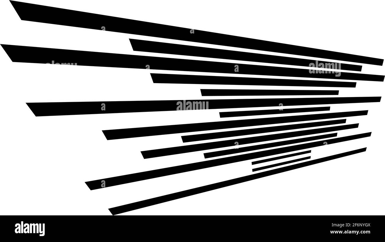 Dynamic 3D lines in perspective. Vanishing, diminishing lines, stripes ...