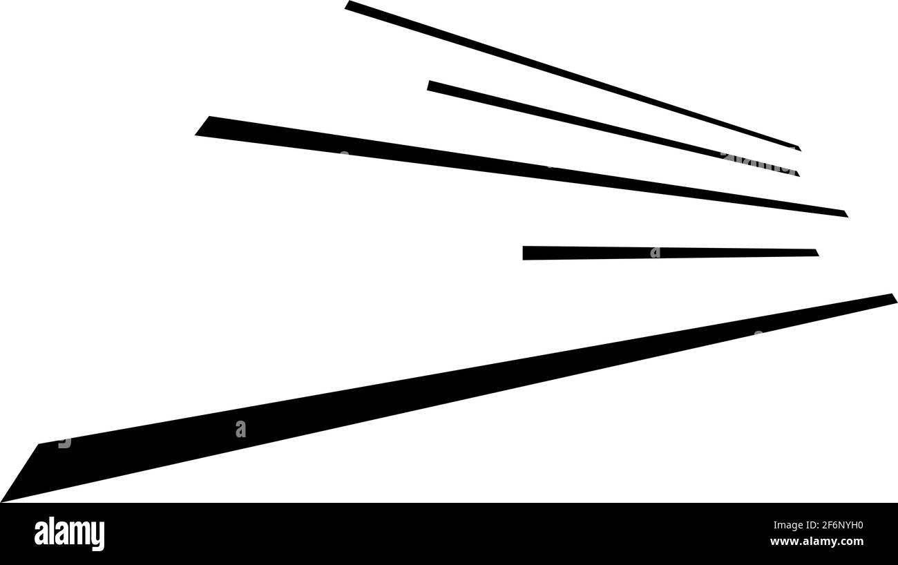 Dynamic 3D lines in perspective. Vanishing, diminishing lines, stripes ...