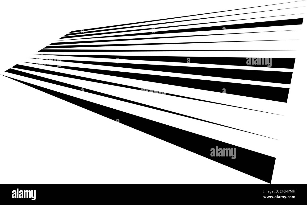 Dynamic 3D lines in perspective. Vanishing, diminishing lines, stripes ...