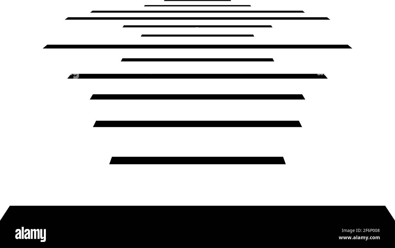 Dynamic 3D lines in perspective. Vanishing, diminishing lines, stripes ...