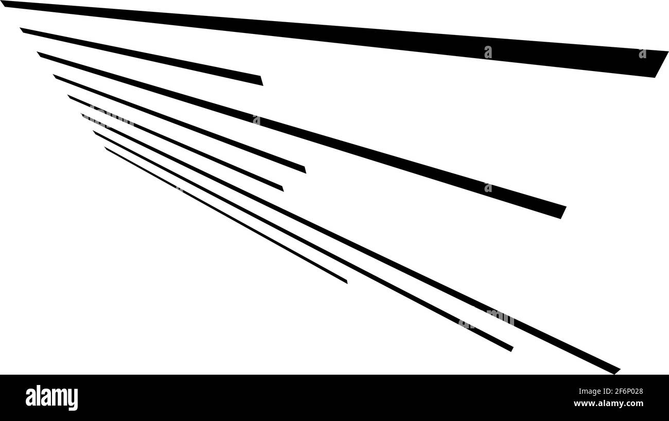 Dynamic 3D lines in perspective. Vanishing, diminishing lines, stripes ...