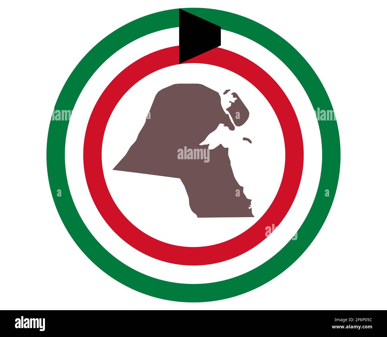 Map of Kuwait on background with flag Stock Photo - Alamy
