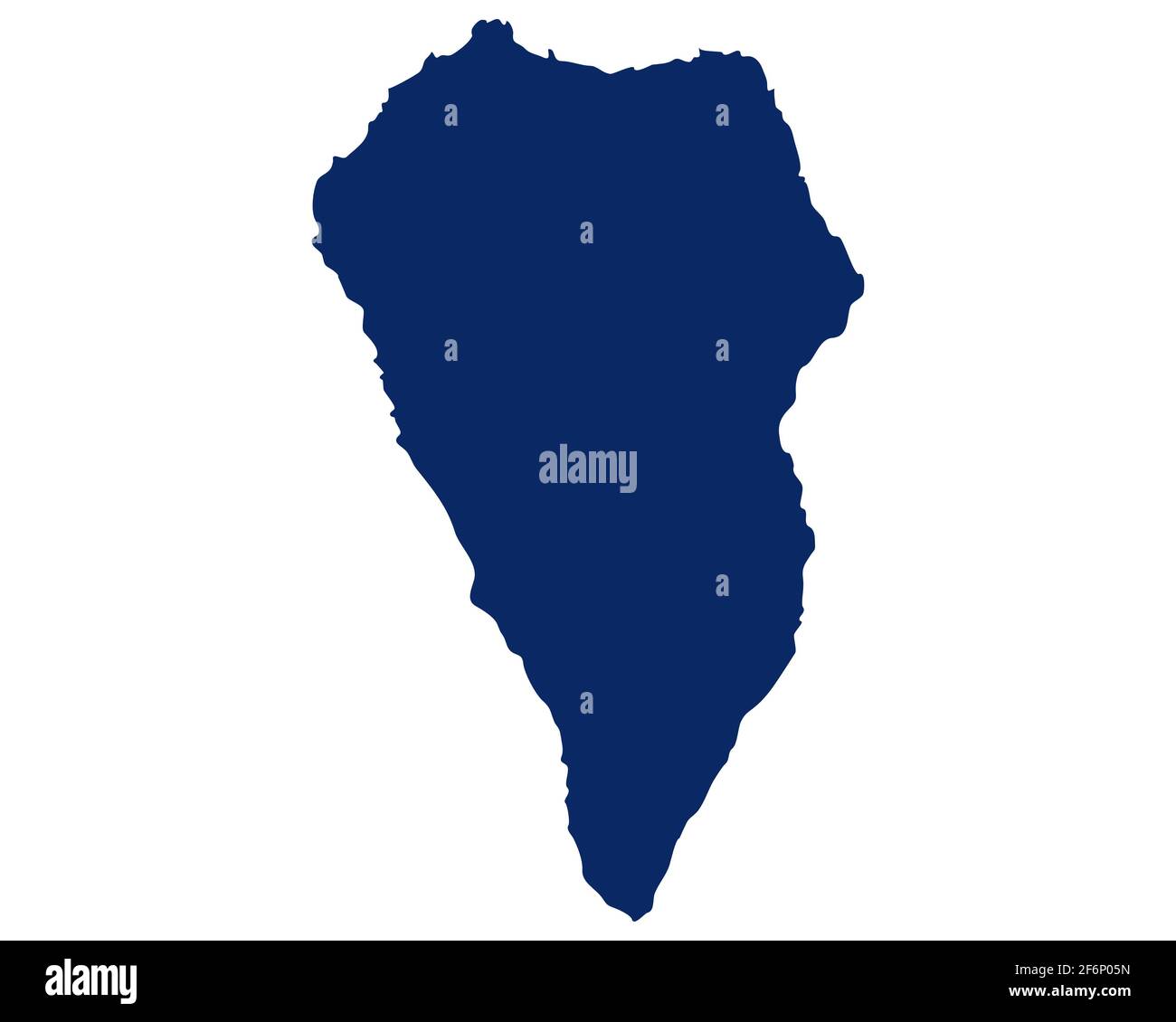 Map of La Palma in blue colour Stock Photo - Alamy