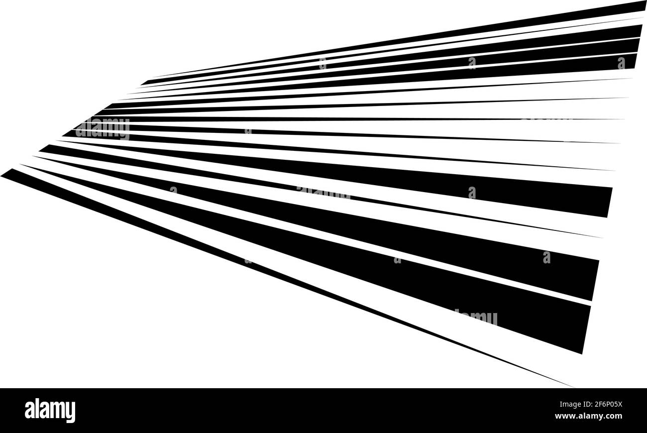 Dynamic 3D lines in perspective. Vanishing, diminishing lines, stripes ...