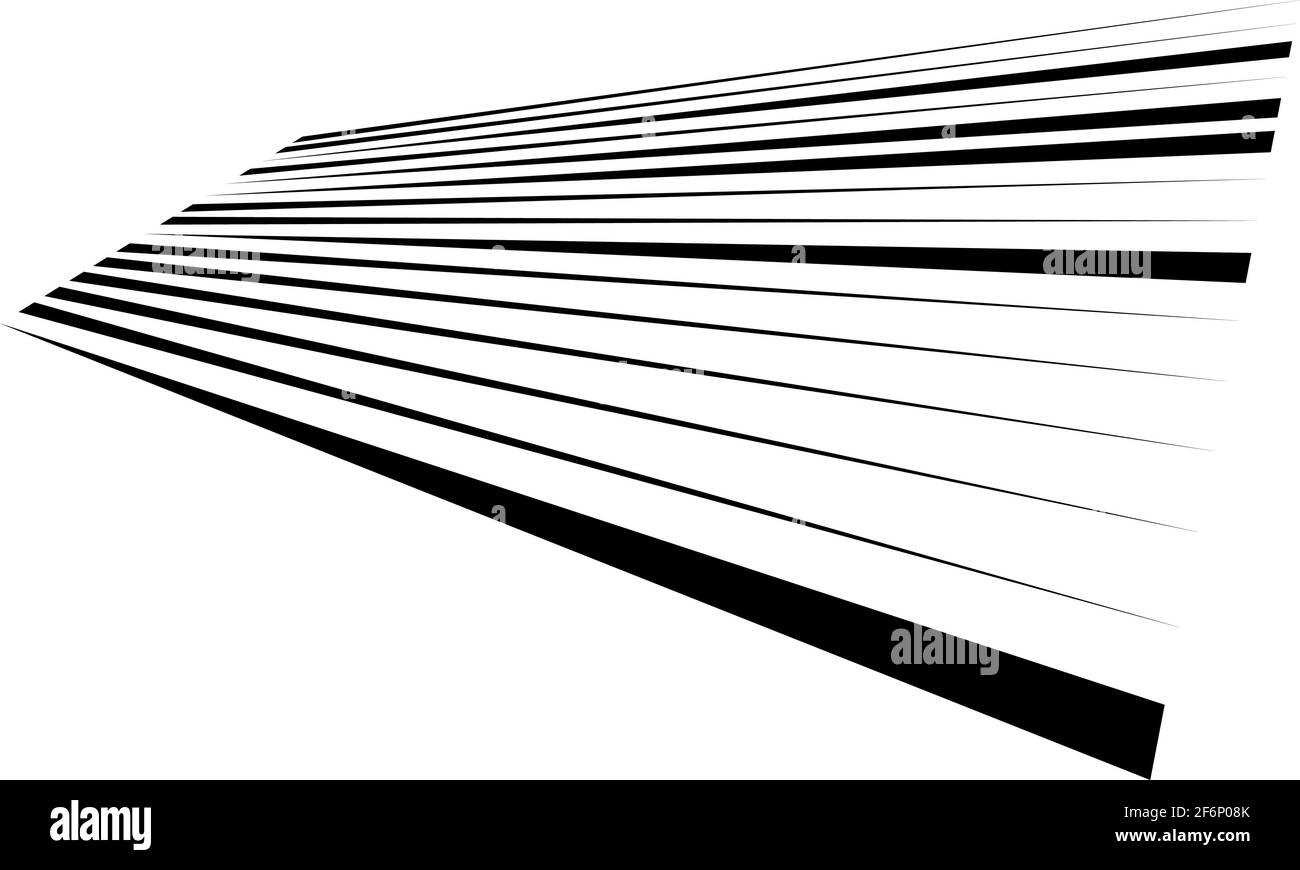 Dynamic 3D lines in perspective. Vanishing, diminishing lines, stripes ...