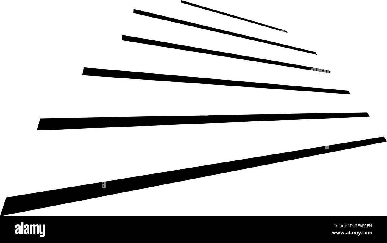 Dynamic 3D lines in perspective. Vanishing, diminishing lines, stripes ...