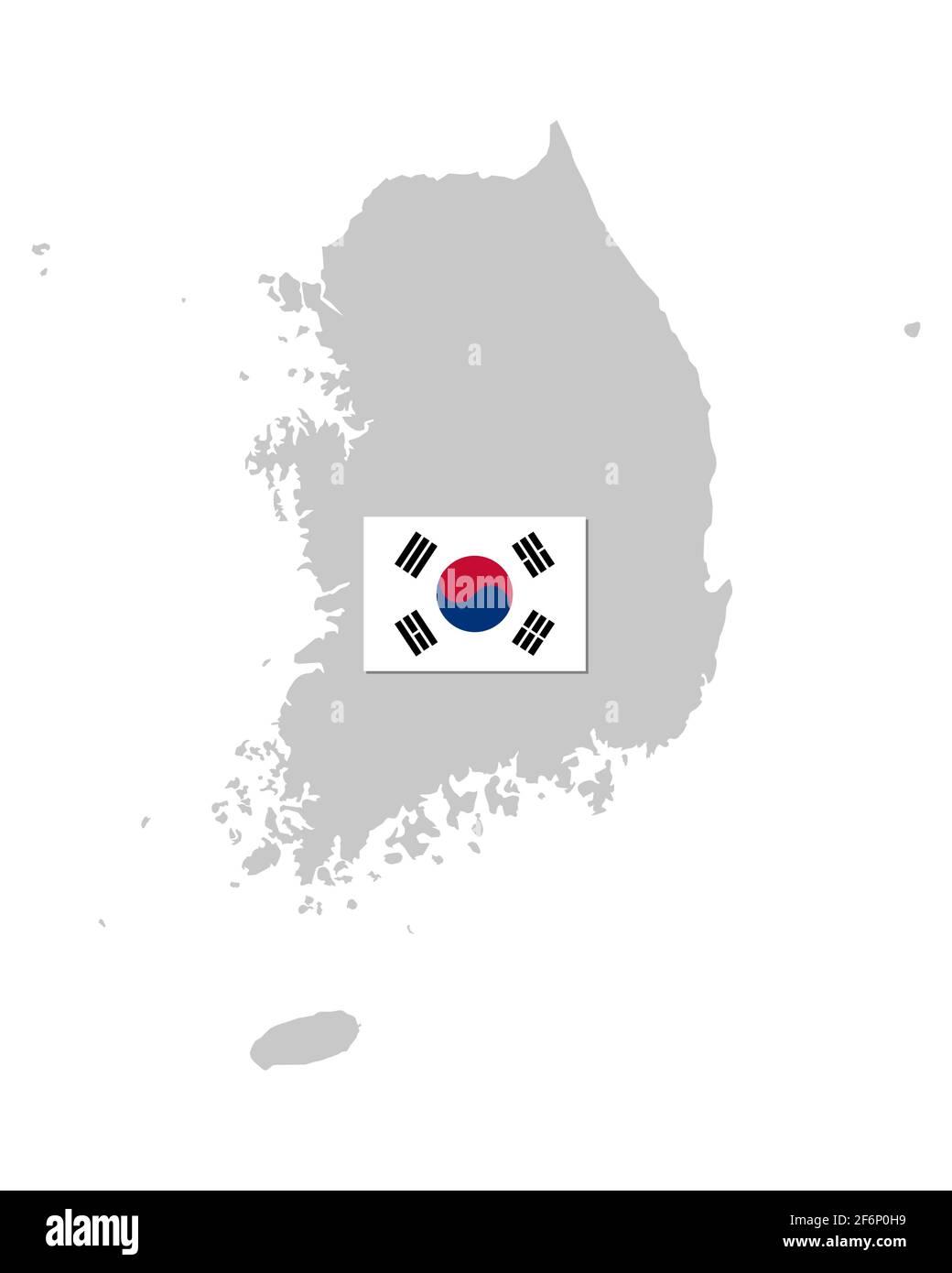 Flag and map of South Korea Stock Photo - Alamy