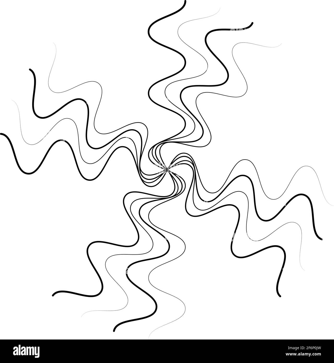 Radial, radiating abstract motiff, icon, mandala element. Distorted ...