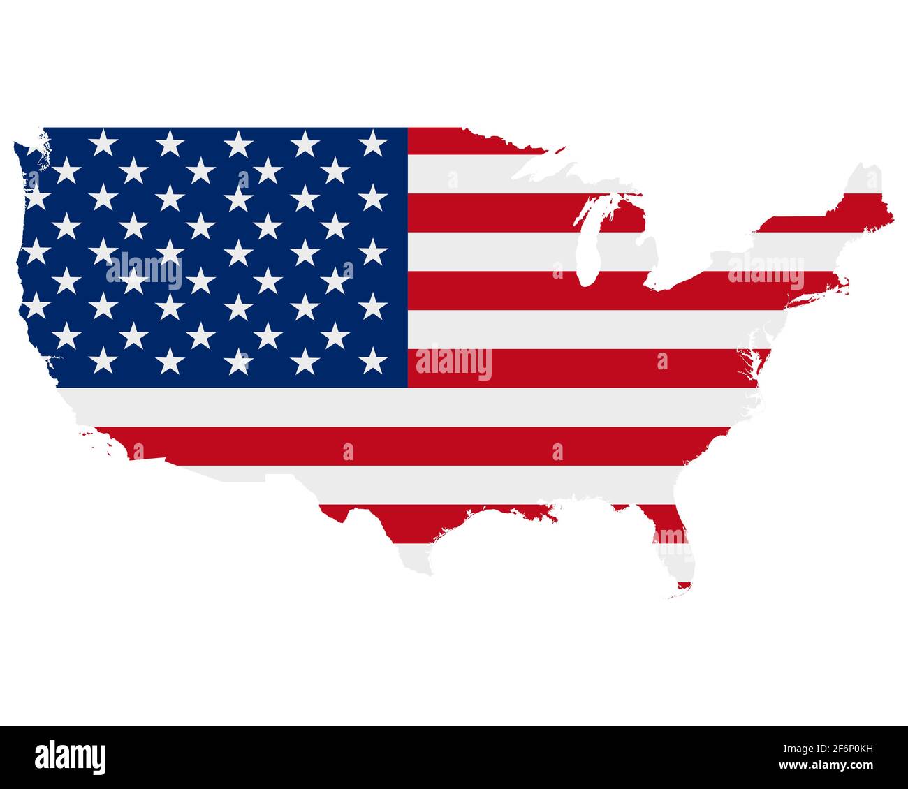 Flag in map of the USA Stock Photo - Alamy