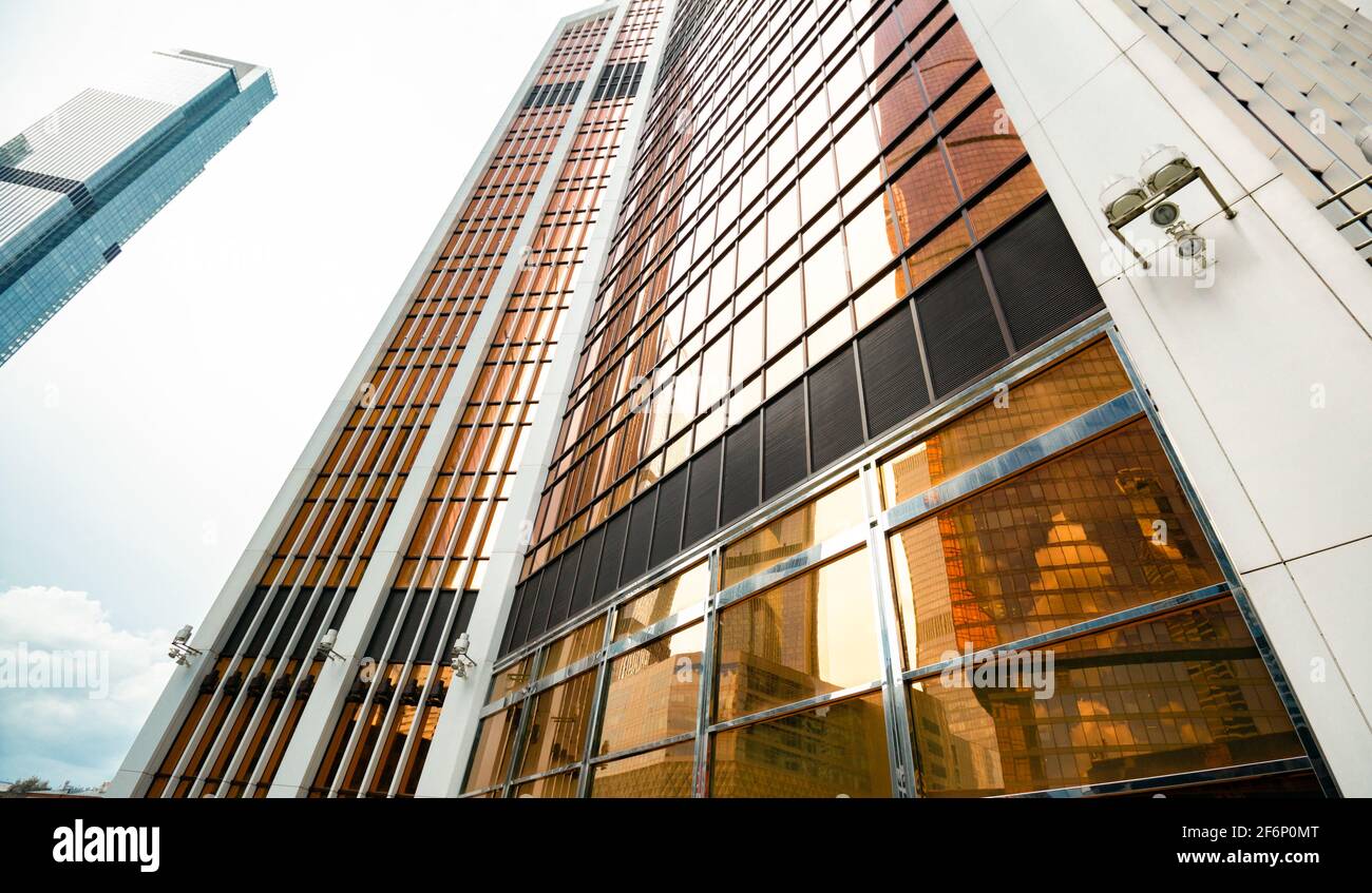 Moscow, Russia - July 12, 2020: Beautiful building with yellow windows ...