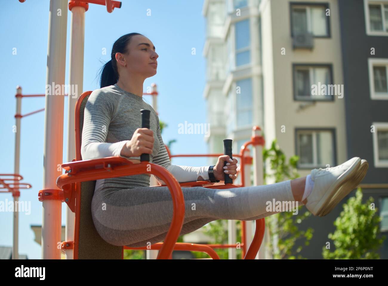 Beautiful active woman shakes legs hi-res stock photography and images ...