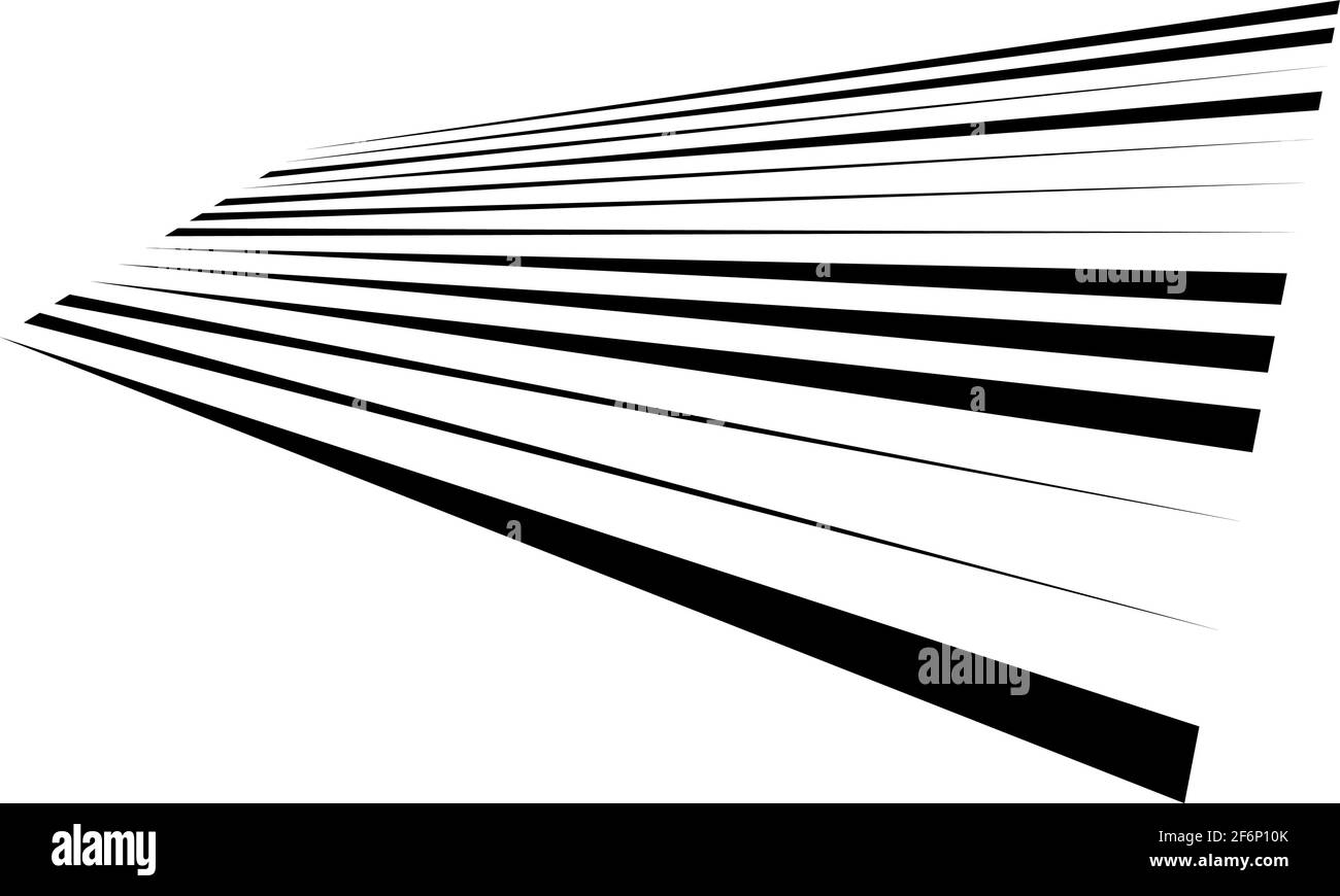 Dynamic 3D lines in perspective. Vanishing, diminishing lines, stripes ...