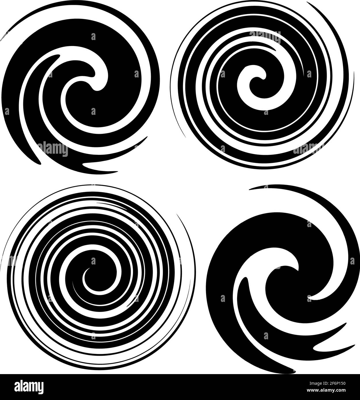 Spiral, twirl, whirl design element. Volute, helix, kink shape. Shape ...
