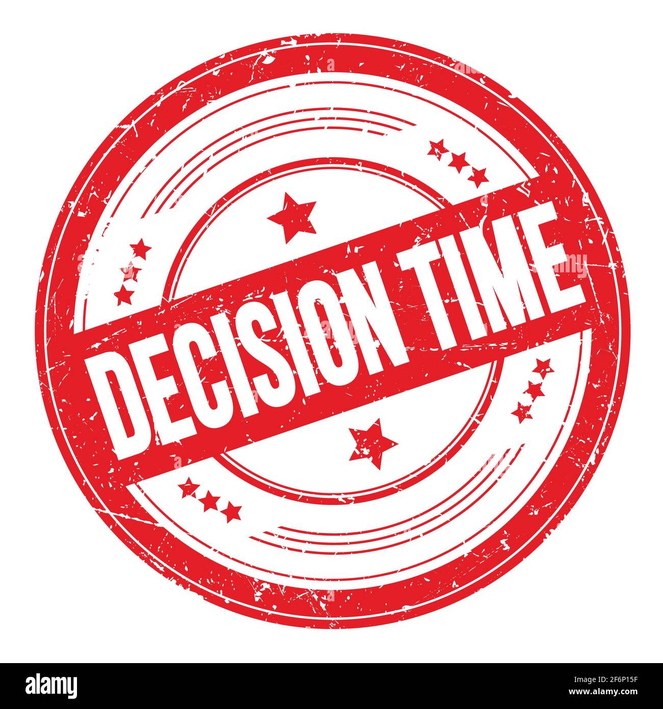DECISION TIME text on red round grungy texture stamp Stock Photo - Alamy