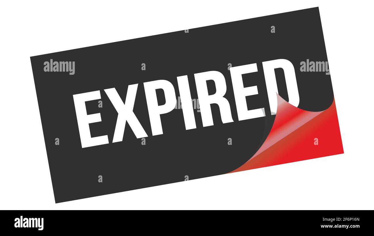 EXPIRED text written on black red sticker stamp Stock Photo - Alamy