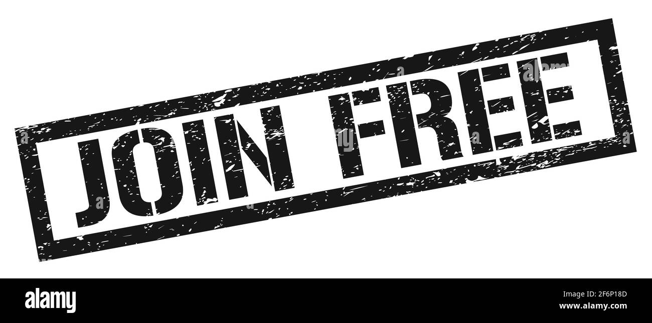 JOIN FREE black grungy rectangle stamp sign Stock Photo - Alamy