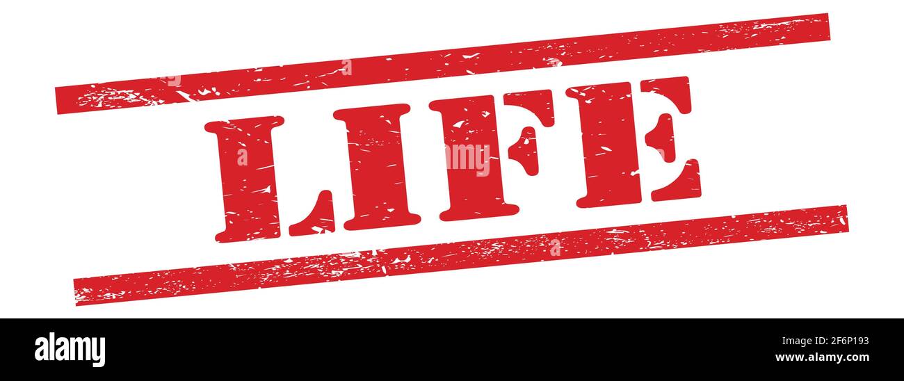 LIFE text on red grungy vintage rubber stamp Stock Photo - Alamy