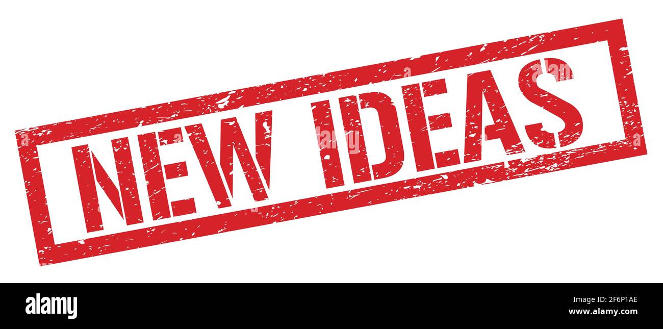 NEW IDEAS red grungy rectangle stamp sign Stock Photo - Alamy