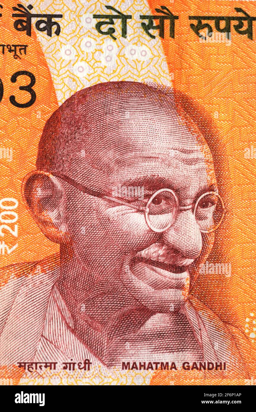 Mumbai India Asia March 21 2021 Reserve bank of india Face of Mahatma ...