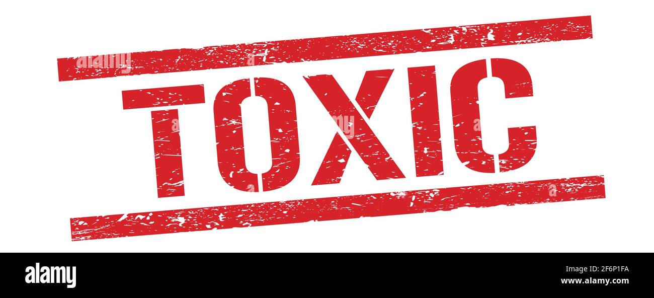 TOXIC text on red grungy rectangle stamp sign Stock Photo - Alamy