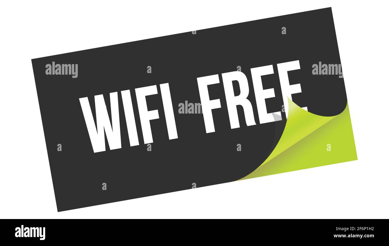 WIFI FREE text written on black green sticker stamp Stock Photo - Alamy